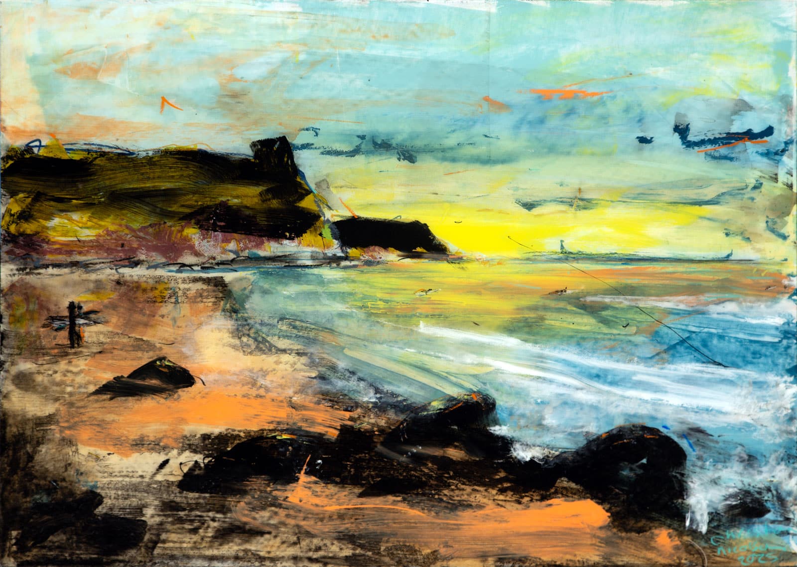 Goat Island Evening Surf - Christian Nicolson Art